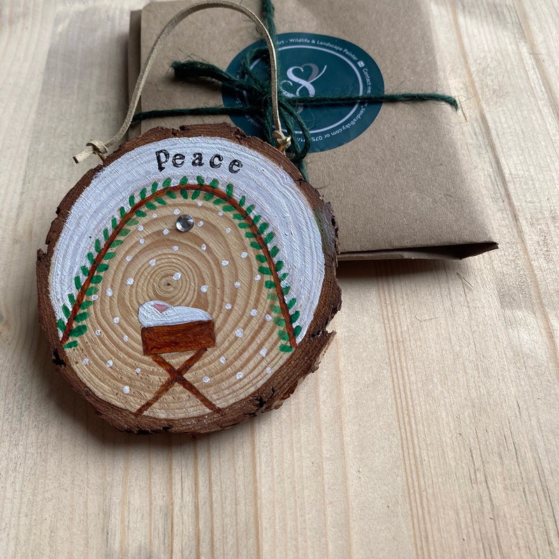 Wooden Log Nativity Scene - Etsy