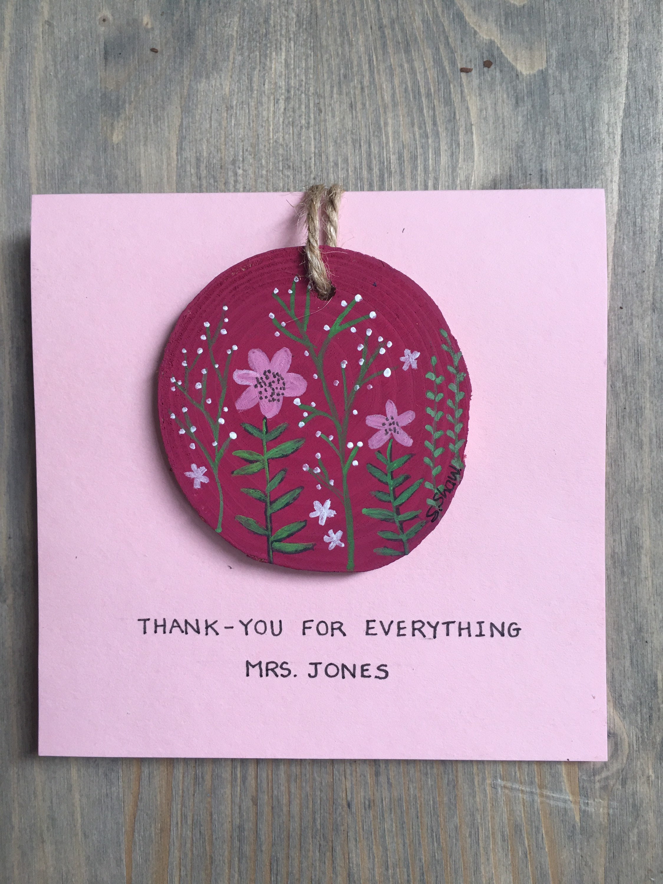 Personalised Teacher Card Pink Teacher Card Custom Teacher - Etsy