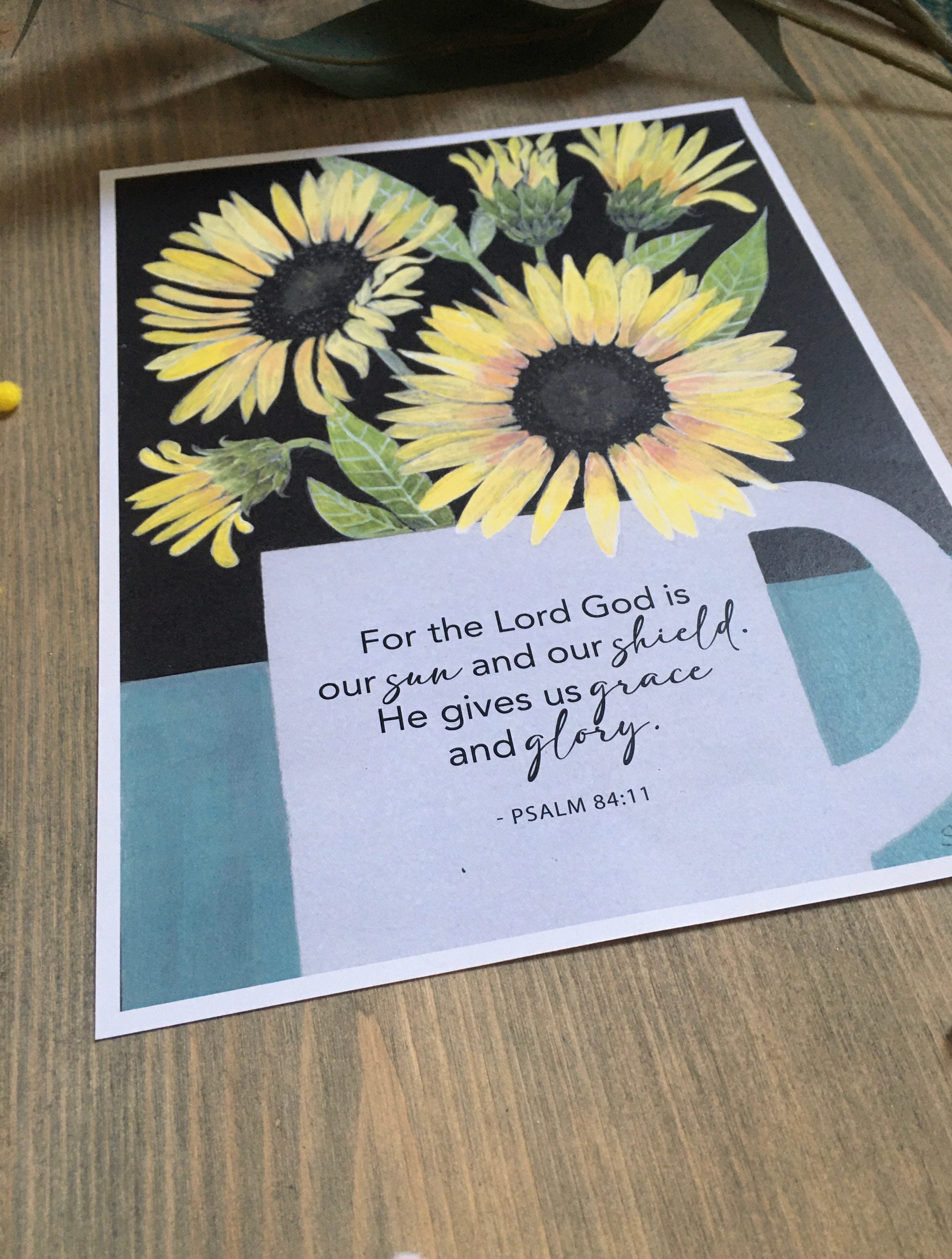 Sunflower Gift, Sunflowers Bible Verse Print, Sunflowers and Bible ...