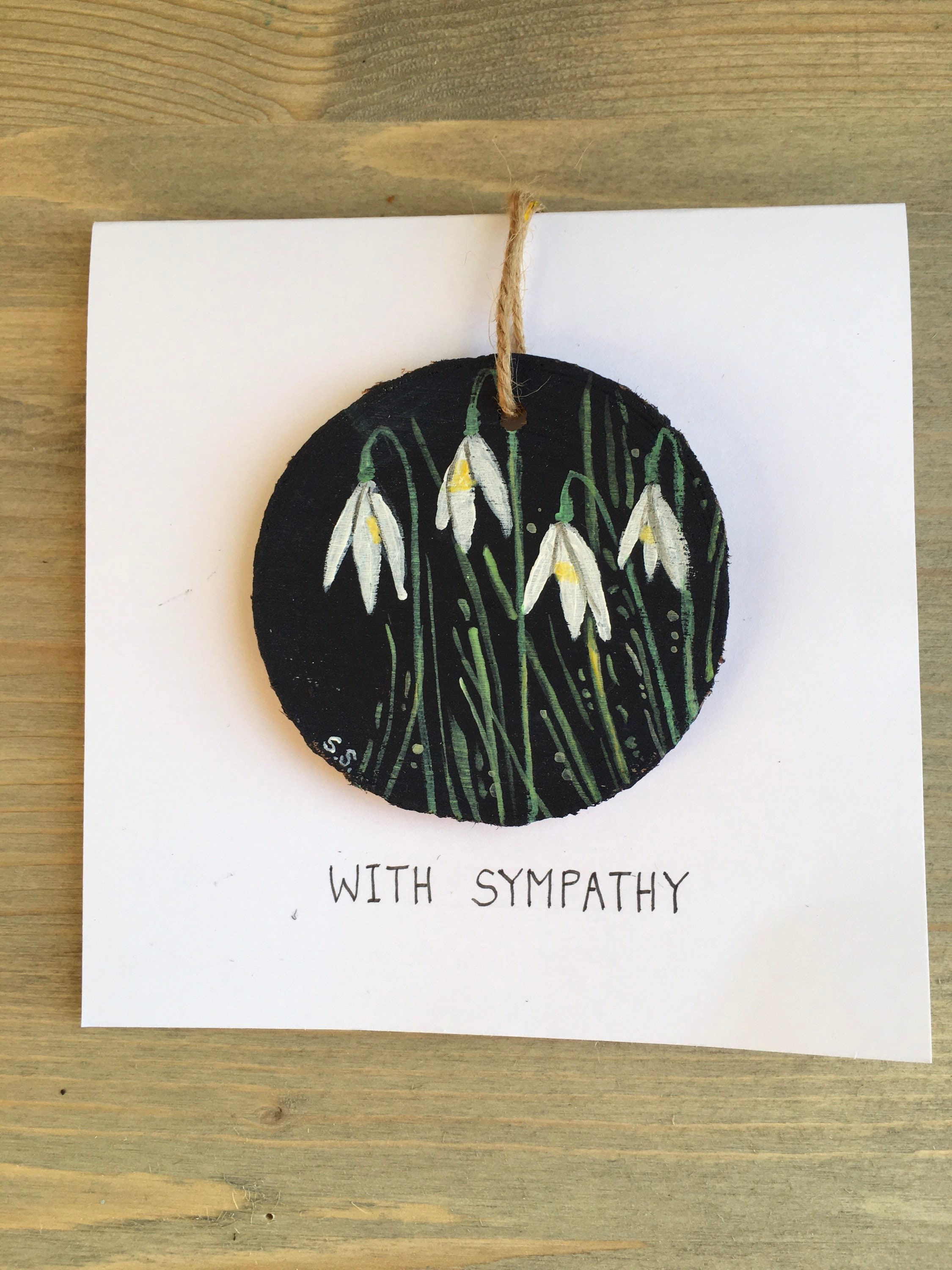 Hand Painted Snowdrop Sympathy Card, Snowdrops Card, Original Art Card ...