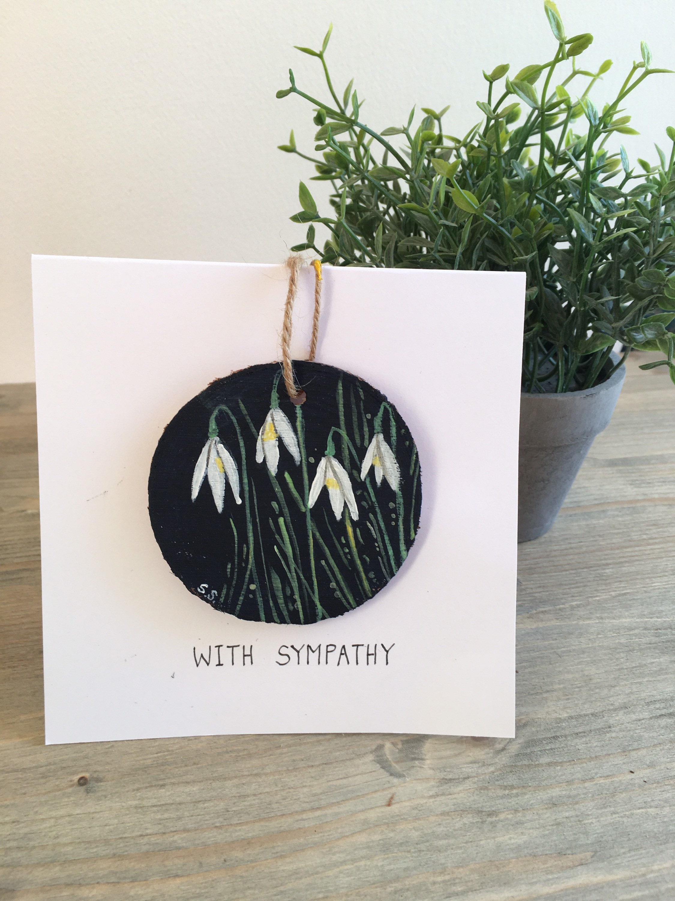 Hand Painted Snowdrop Sympathy Card, Snowdrops Card, Original Art Card ...
