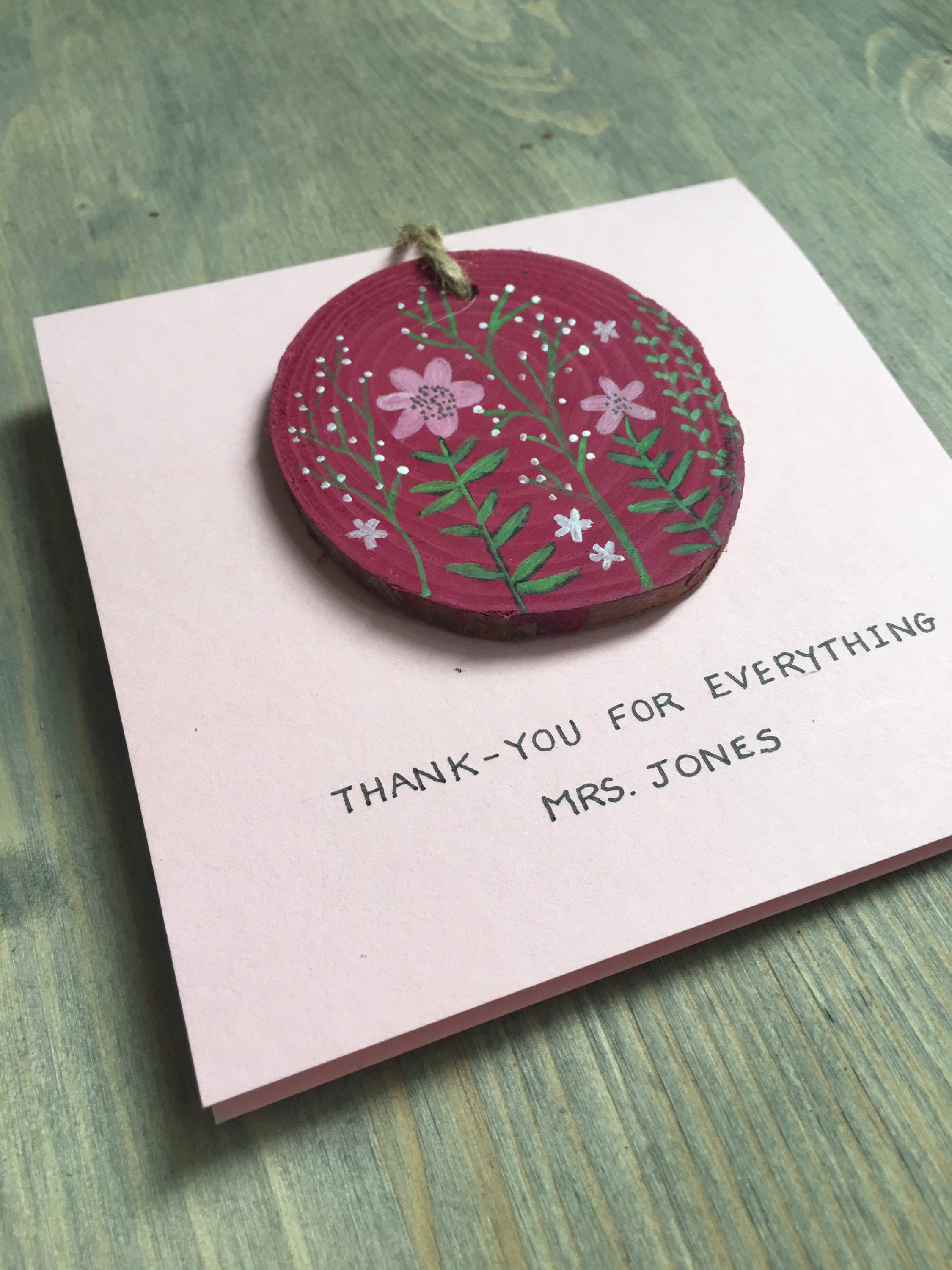 Personalised Teacher Card Pink Teacher Card Custom Teacher - Etsy