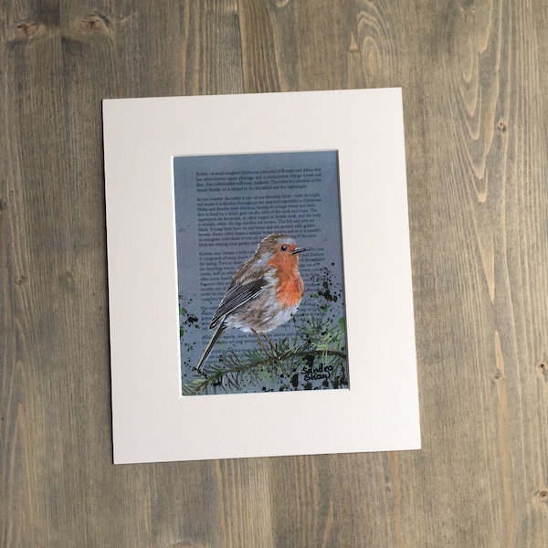 Robin on Branch - Etsy