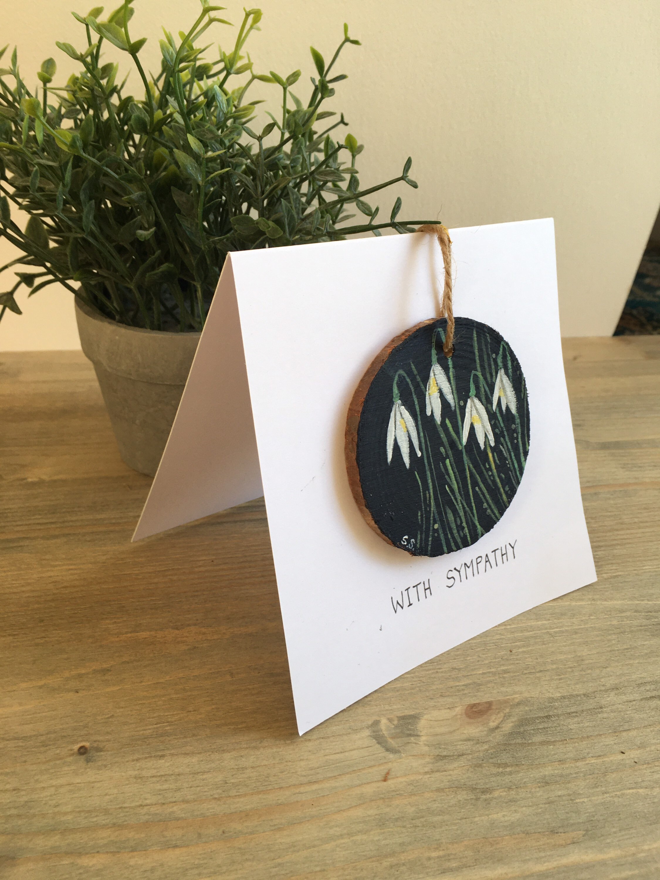 Hand Painted Snowdrop Sympathy Card, Snowdrops Card, Original Art Card ...