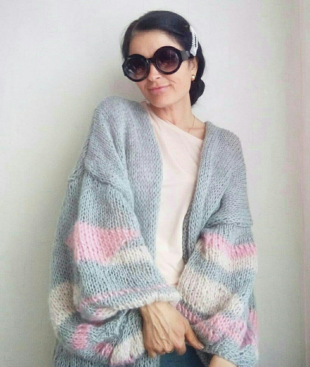 Stylish Woman's Cardigan.handknit Cardigan. Pastel Cardigan. Cardigan ...