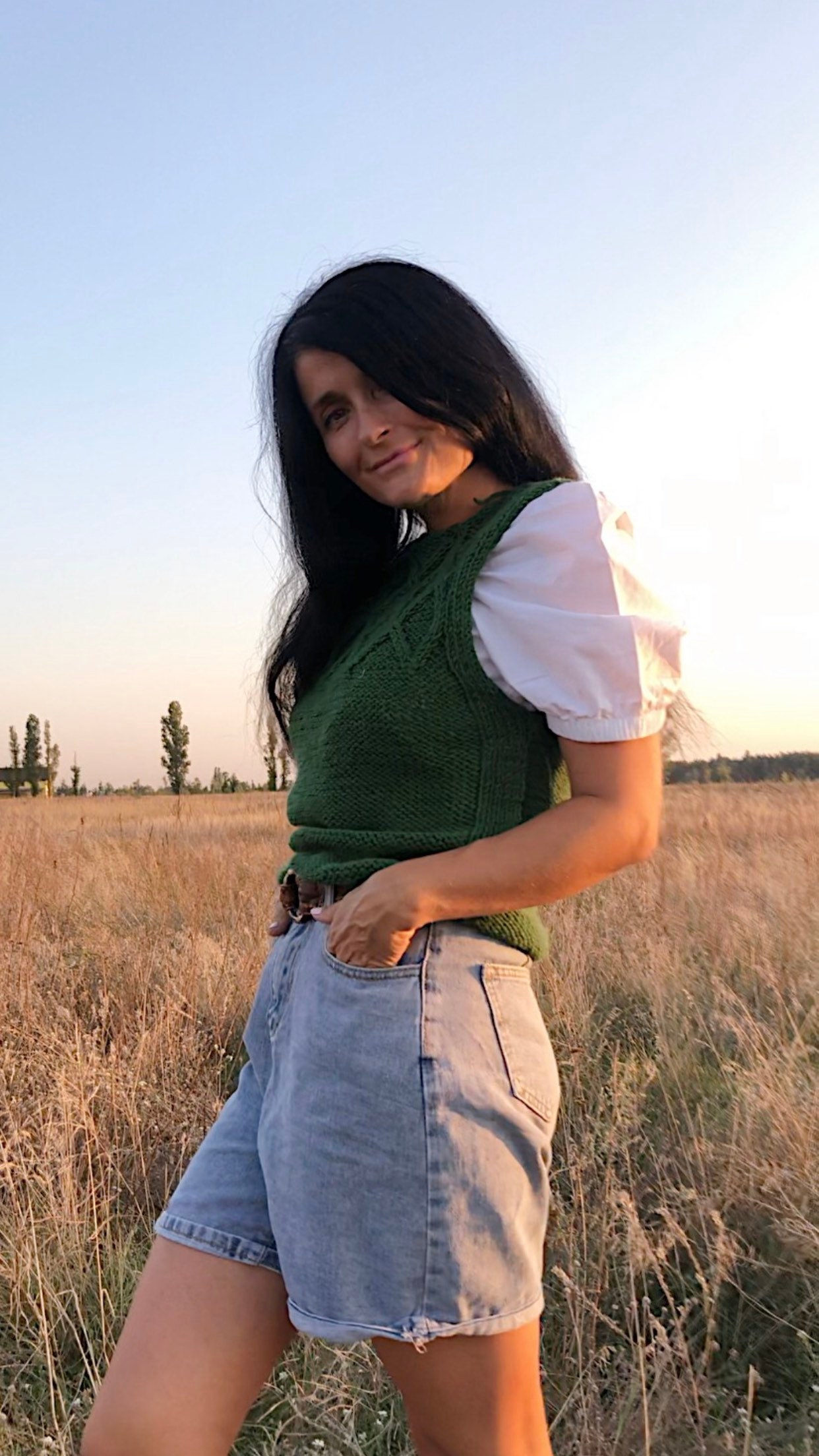 Knitted Green Vest. Wool Vest. Green Woman's Vest.stylish Women's ...