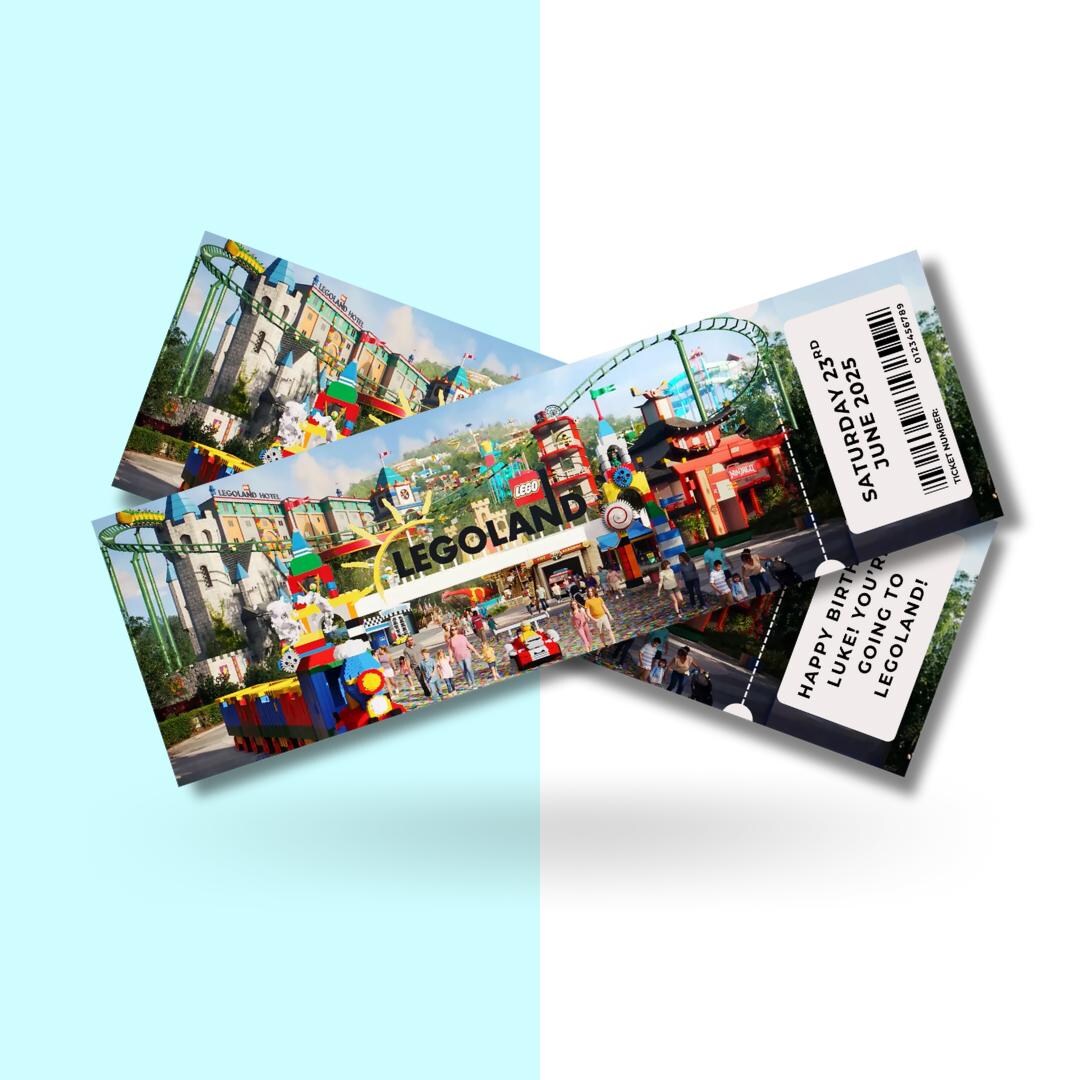Legoland Customisable Printable Ticket | Personalised Keepsake Editable ...