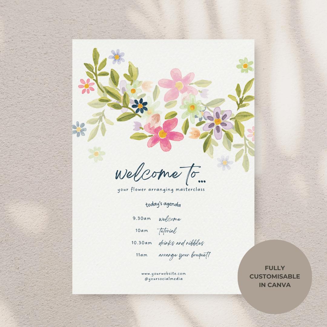 Customisable Floral Order of Events Agenda Programme Fully Editable ...