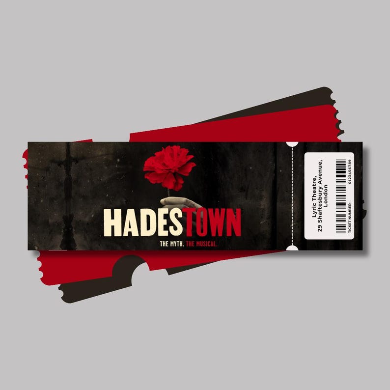Hadestown Musical Customisable Printable Theatre Ticket | Personalised ...