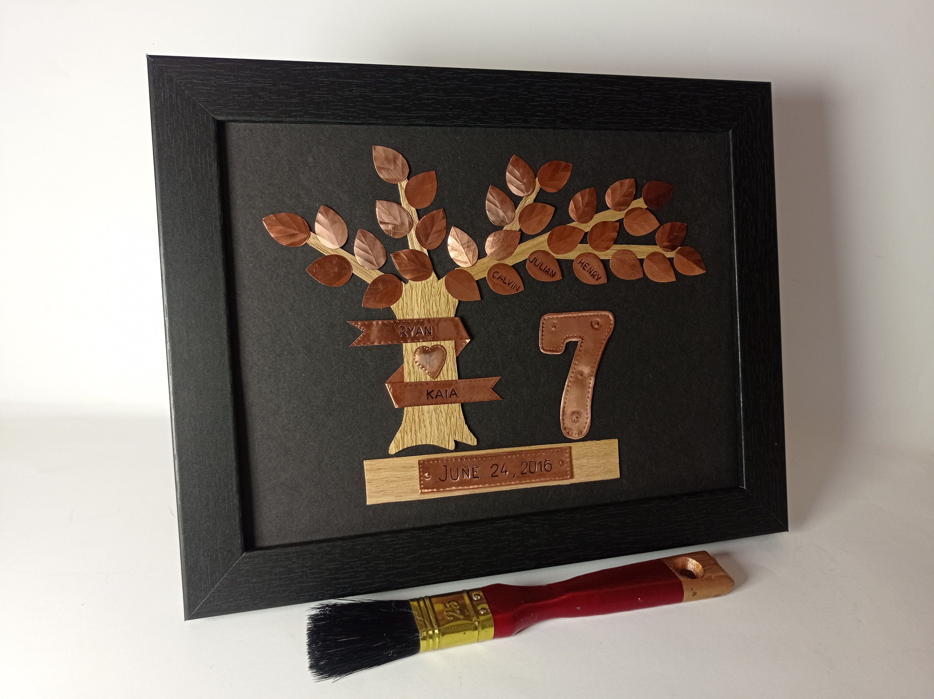 Personalized Copper Oak Tree: 7th Anniversary Wall Art - Etsy