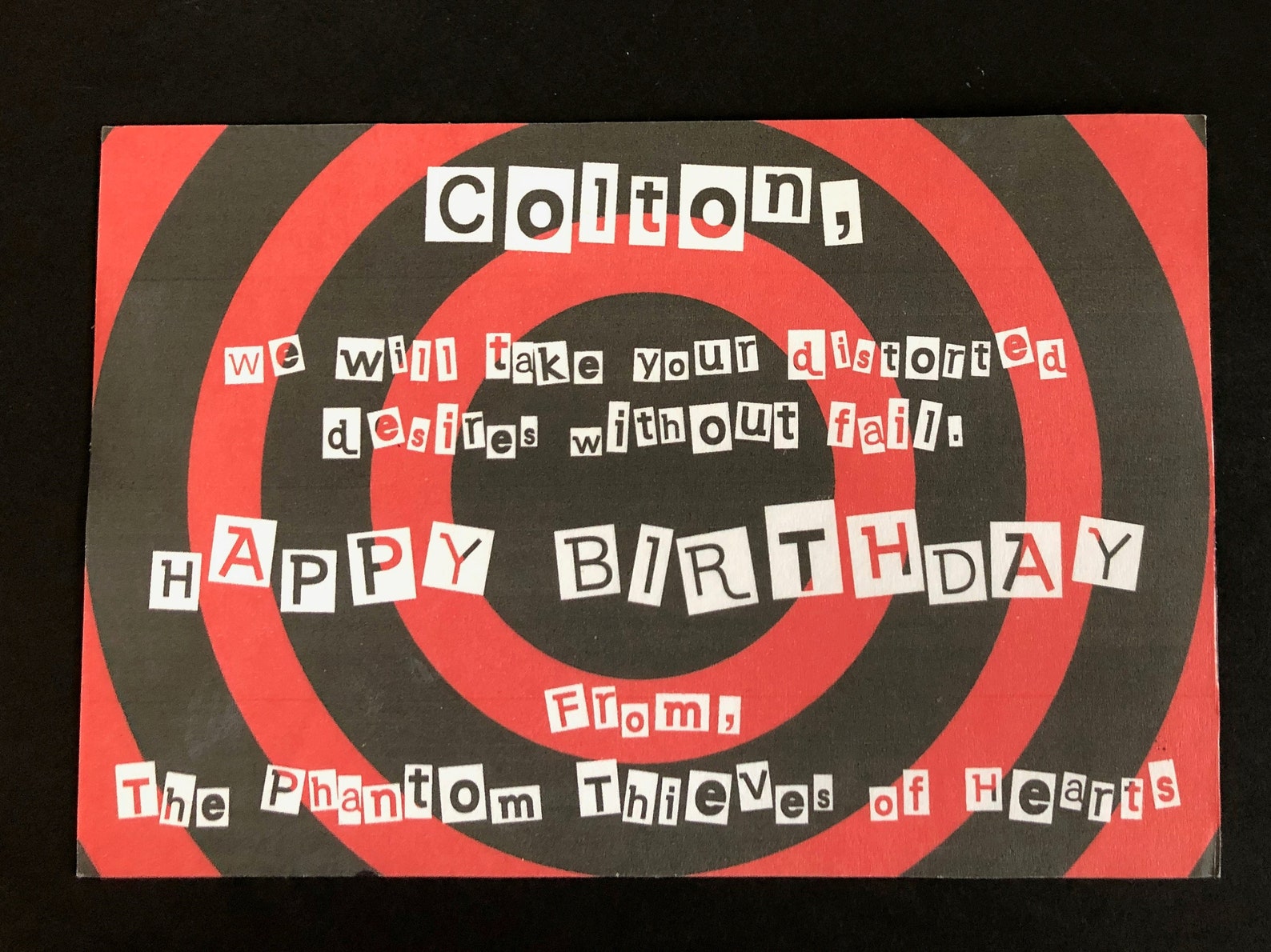 Persona 5 Custom Calling Card | Etsy