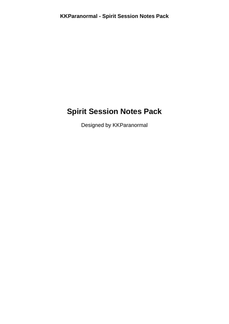 Spirit Session Notes Pack – Printable Ghost Communication Log | Digital ...
