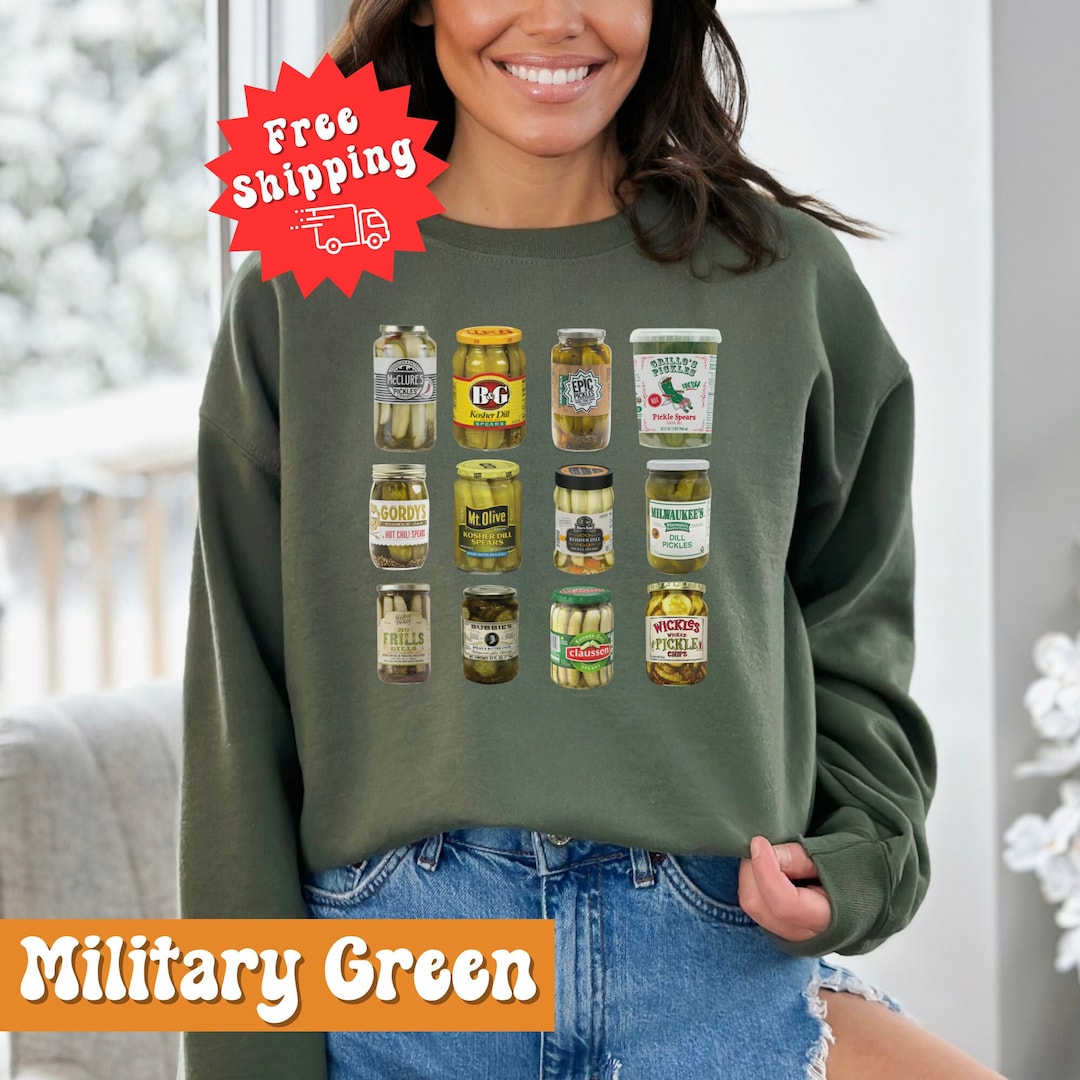 Pickle Lover Sweatshirt Pickle Jar Crewneck Vintage Pickles Sweatshirt ...