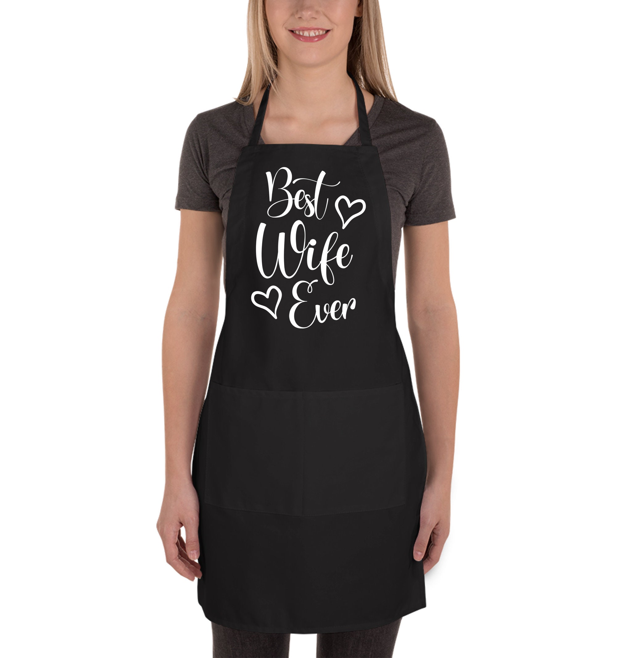 Custom Apron For Women Best Wife Ever Apron w/ Pockets | Etsy