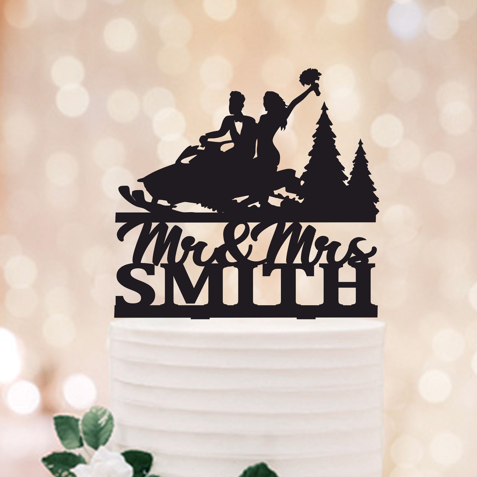 Snowmobile Wedding Cake Topper Winter Sports Cake Topper - Etsy