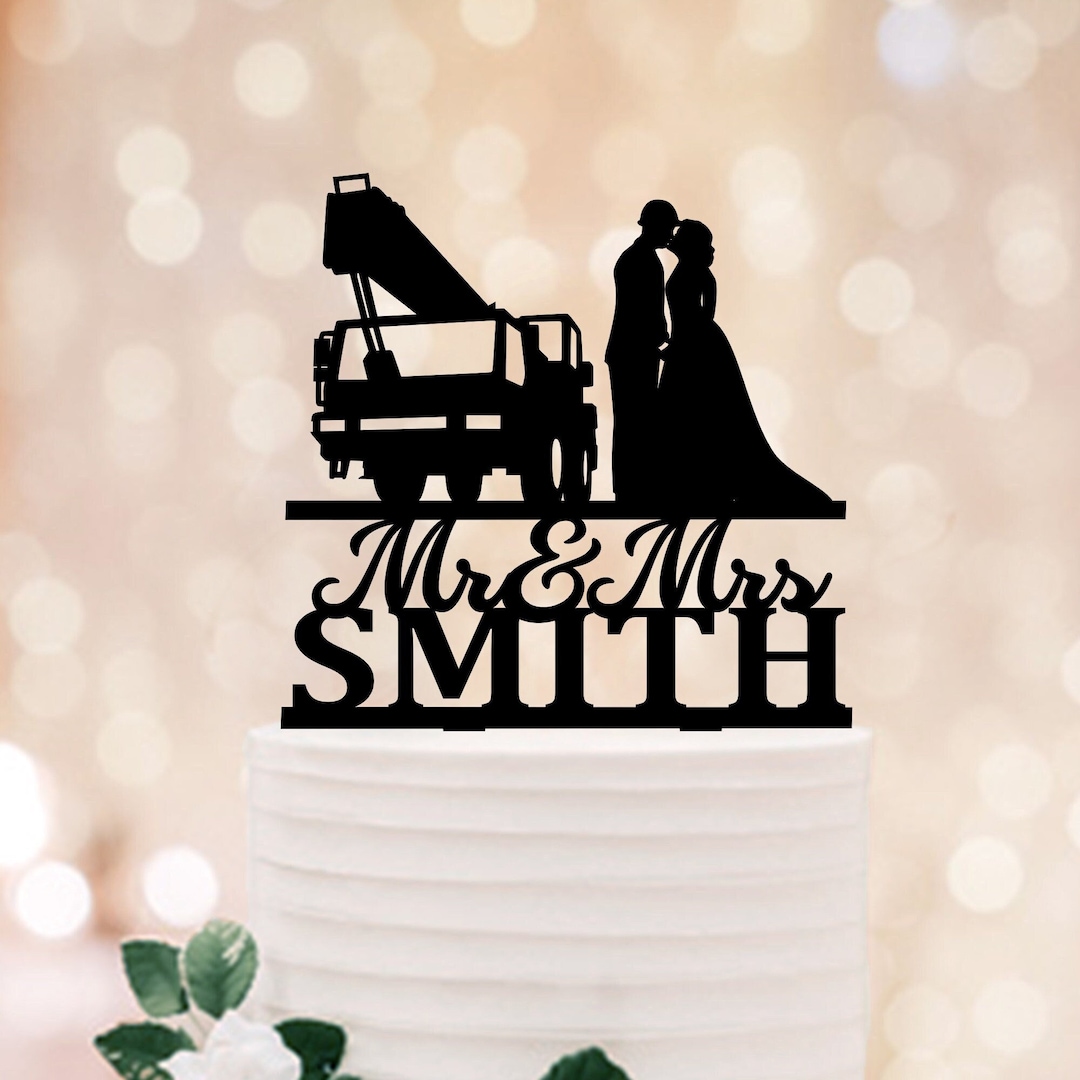 Crane Wedding Cake Topper, Construction Truck Cake Topper, Crane Driver ...