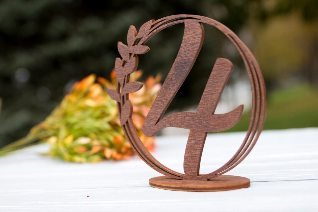 Table Numbers for Wedding, Wooden Table Numbers, Walnut Rustic Table ...