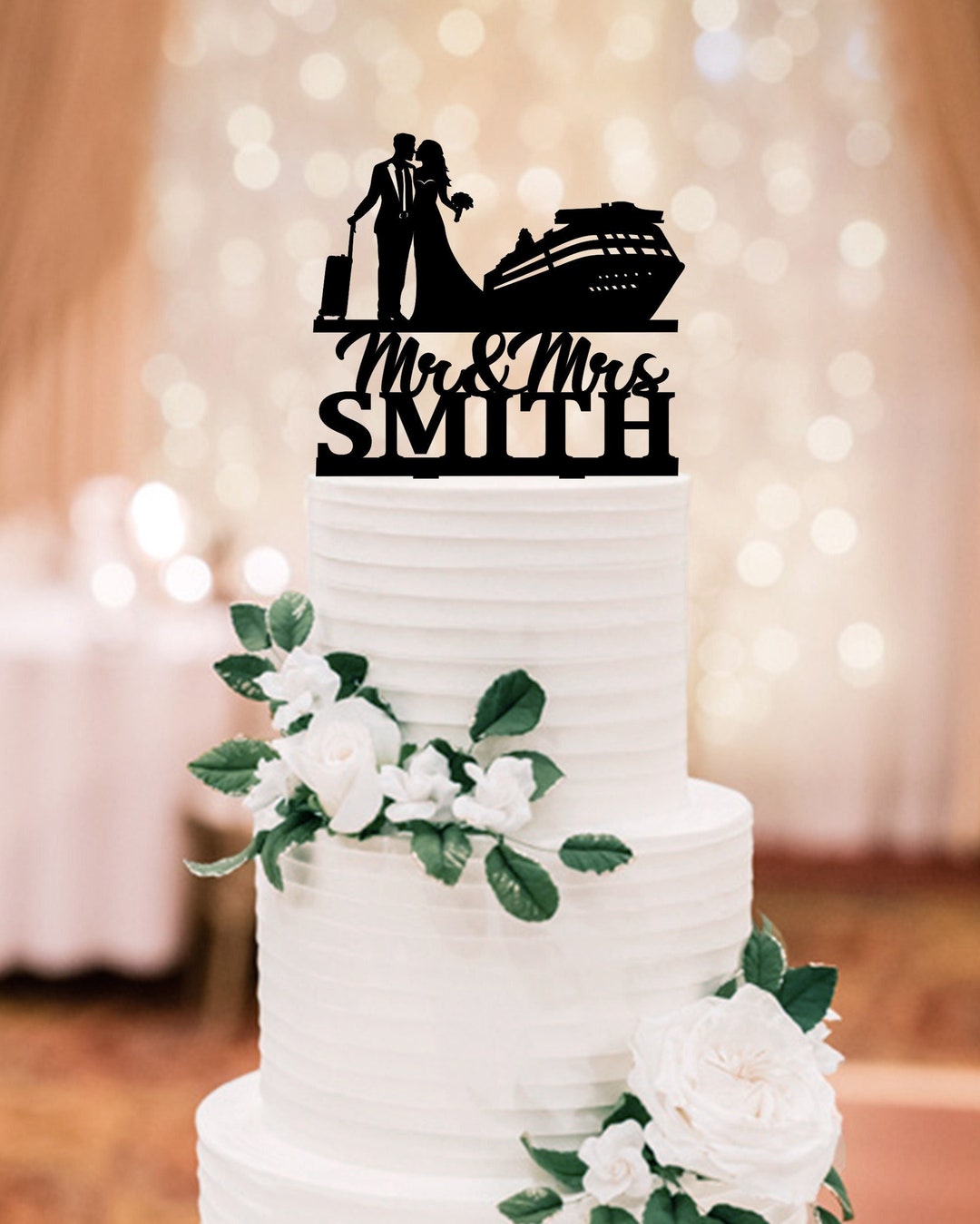 Cruise Ship Cake Topper, Personalized Sea Ocean Wedding Cake Toppers ...