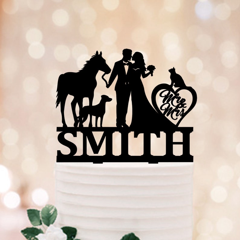 Horse Wedding Cake Topper Farmers Bride and Groom Cake | Etsy