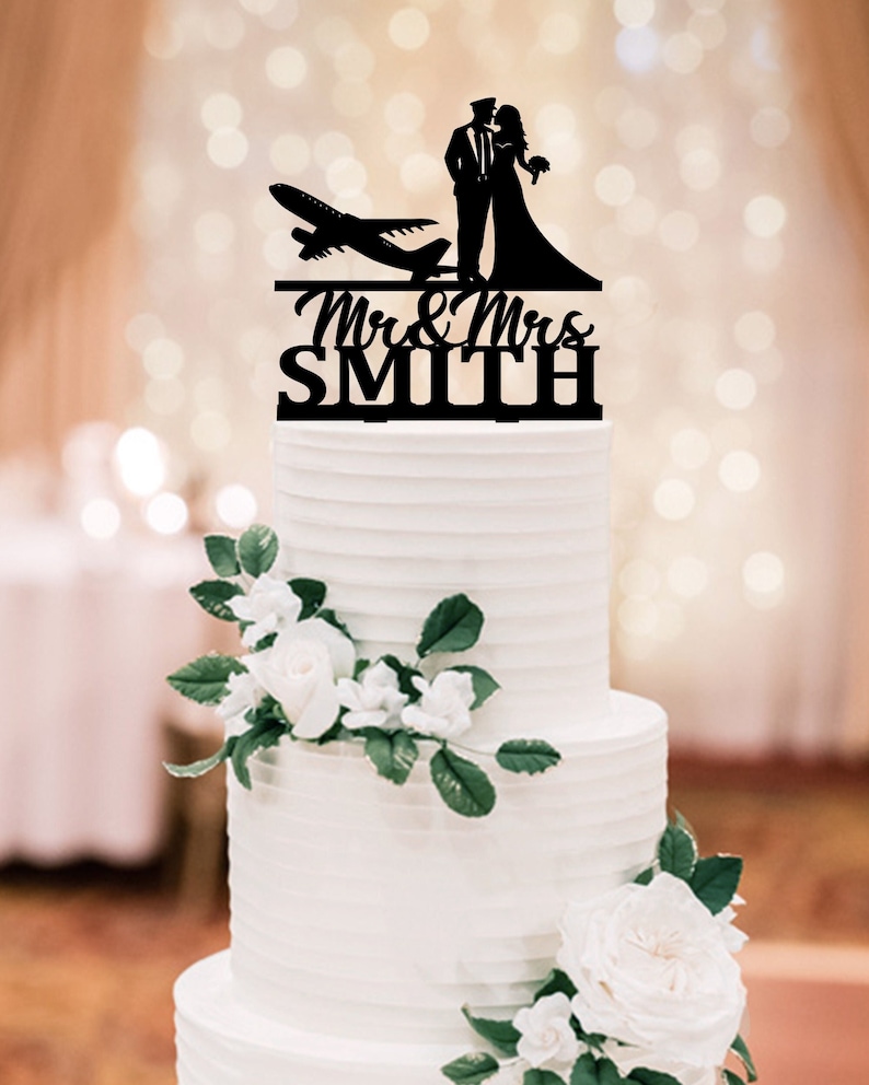 Plane Wedding Cake Topper, Custom Airplane Cake Toppers, Jet Plane ...