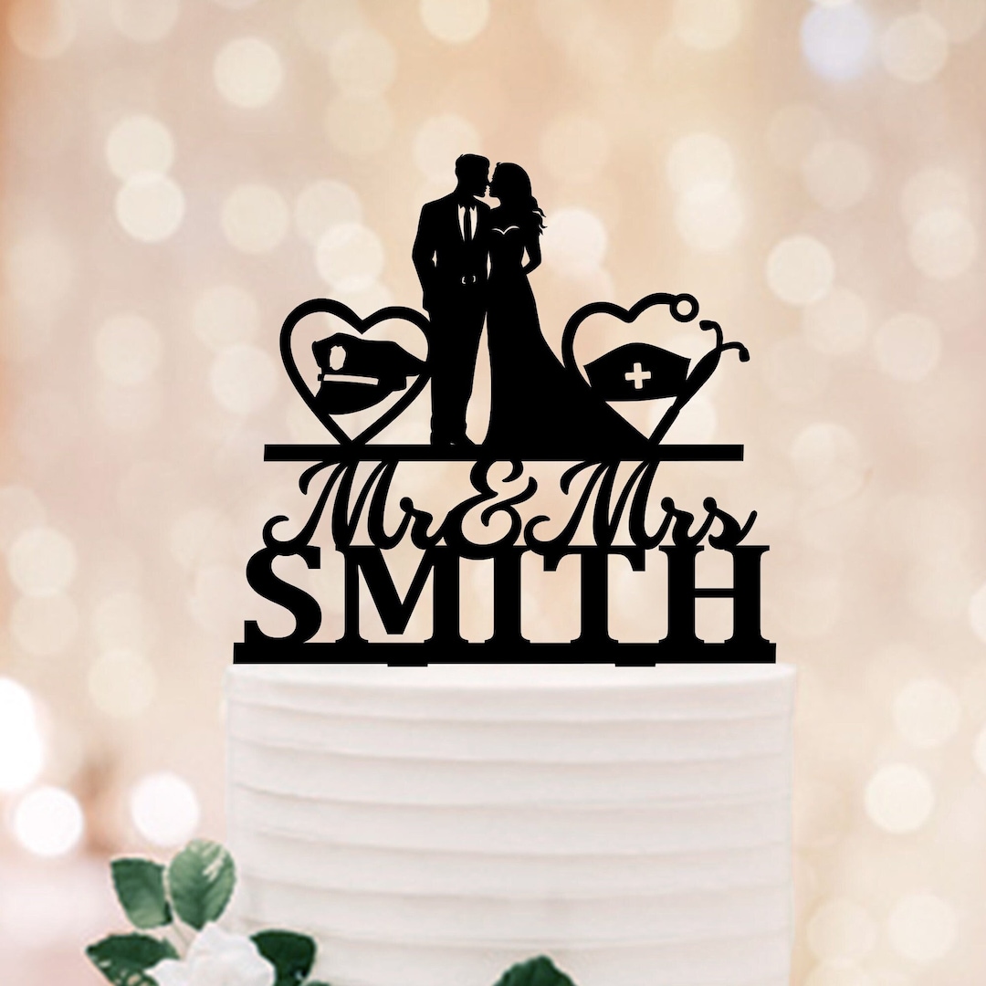 Police and Nurse Cake Topper, Police Wedding Cake Topper, Police ...