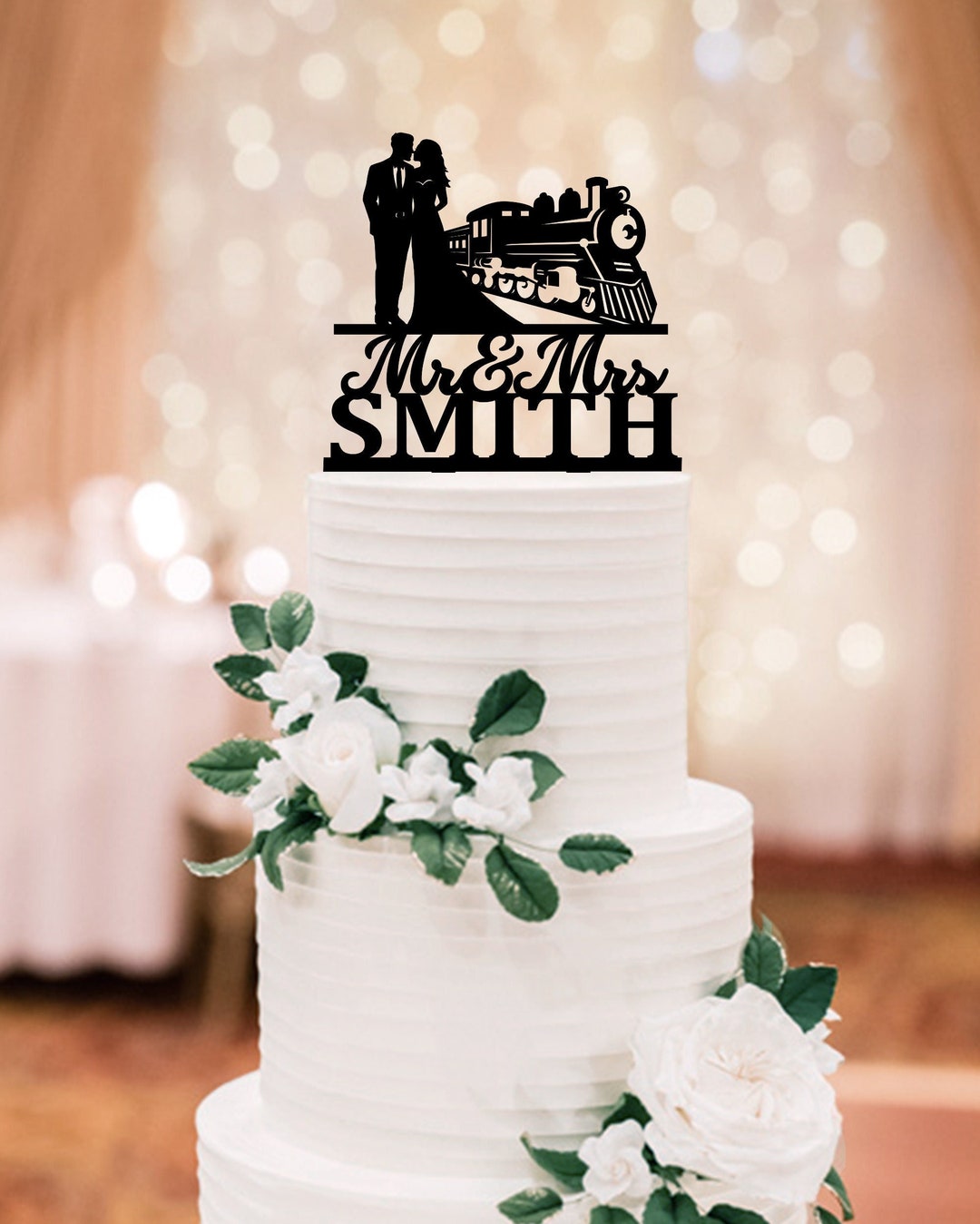 Train Wedding Cake Topper, Mr & Mrs Locomotive Topper for Weding, Train ...