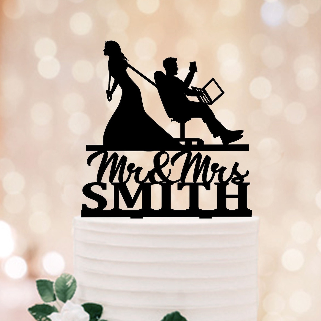 Manager Cake Topper, Laptop Wedding Cake Toppers, Office Worker Wedding Cake Decor, IT Worker ...