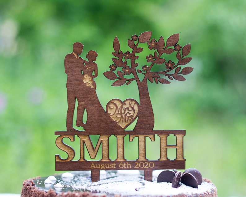 Tree Wedding Cake Topper,rustic Wedding Cake Topper,wood Cake Topper,mr ...