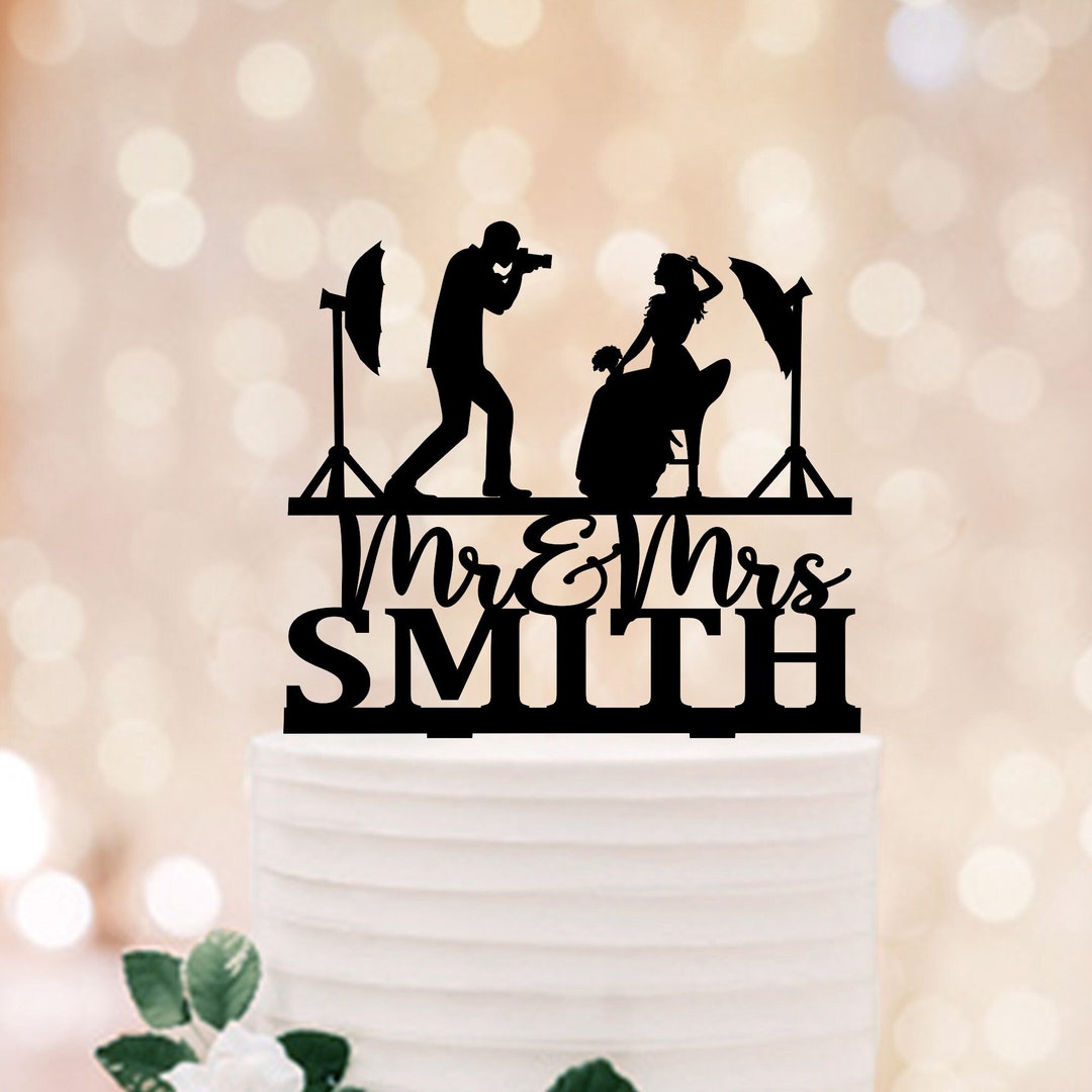 Photographer Wedding Cake Topper, Acrylic Cake Topper, Silhouette ...