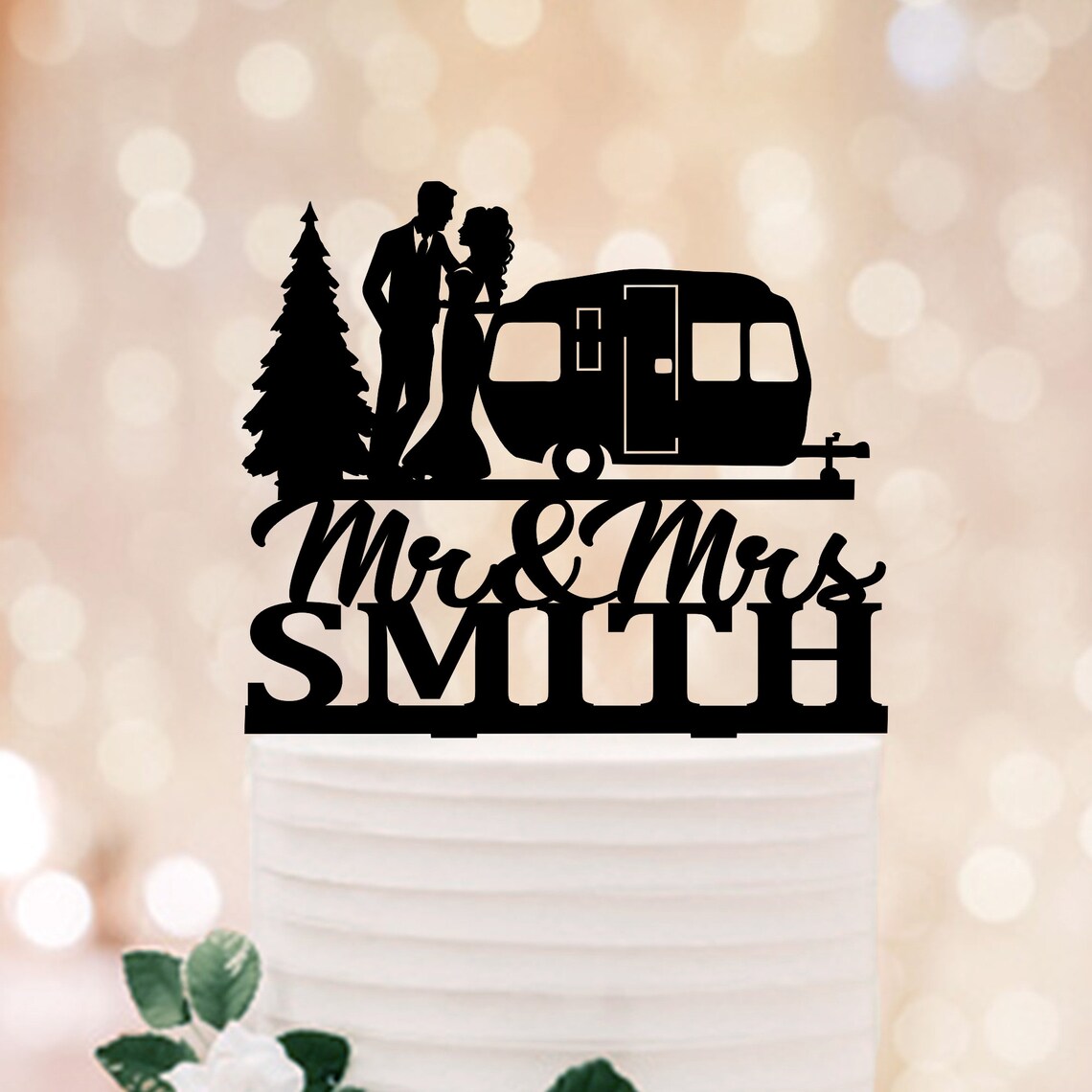 Family Caravan Wedding Cake Topper Outdoor Camping Cake | Etsy