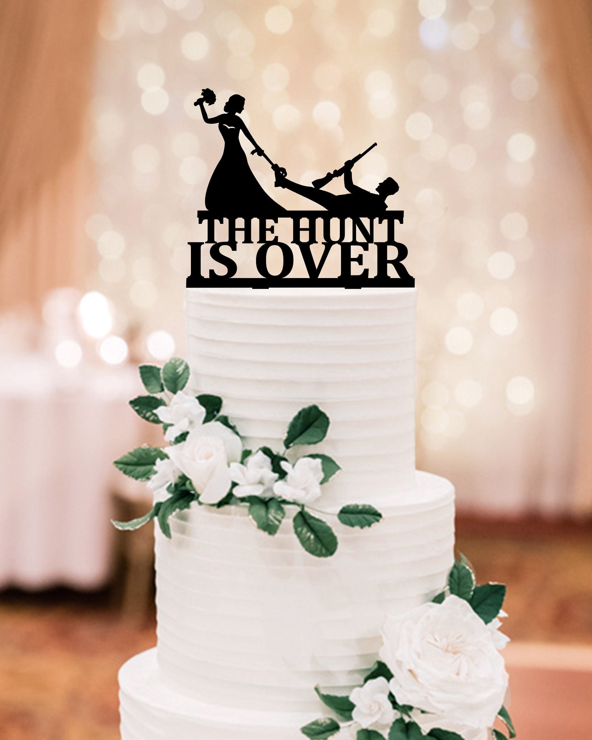 The Hunt is Over Cake Topper Hunting Cake Topper Bride | Etsy