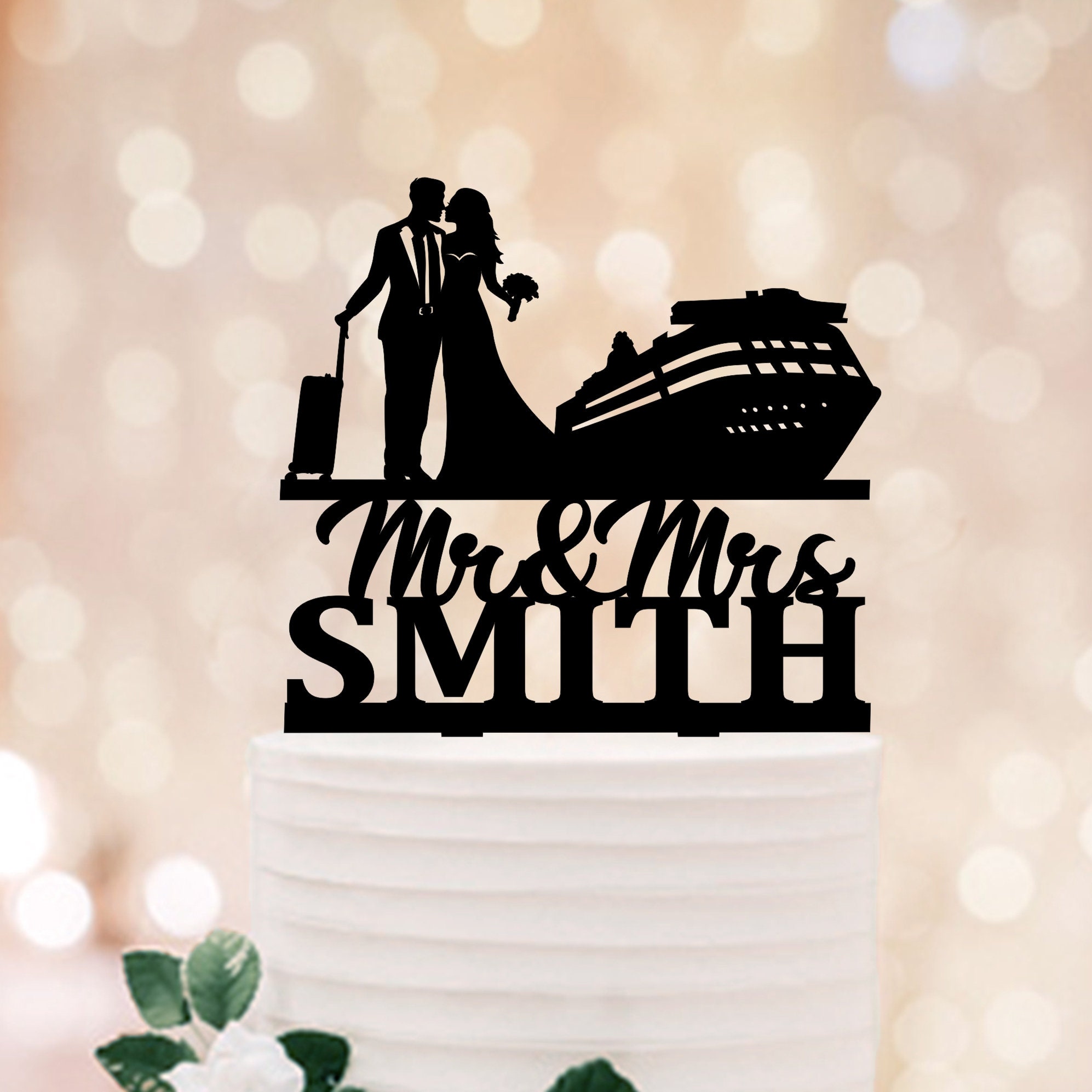 Cruise Ship Cake Topper Personalized Sea Ocean Wedding Cake | Etsy