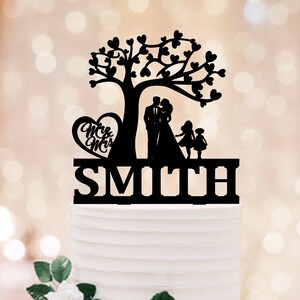 Personalized Tree Cake Topper With Kids, Family Topper With Tree ...