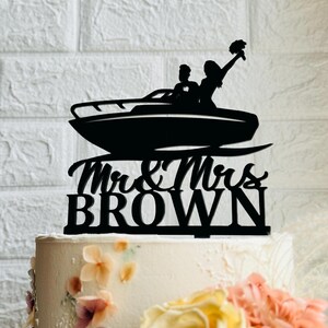 Driving Boat Cake Topper, Nautical Wedding Cake Toppers, Speed Boat ...