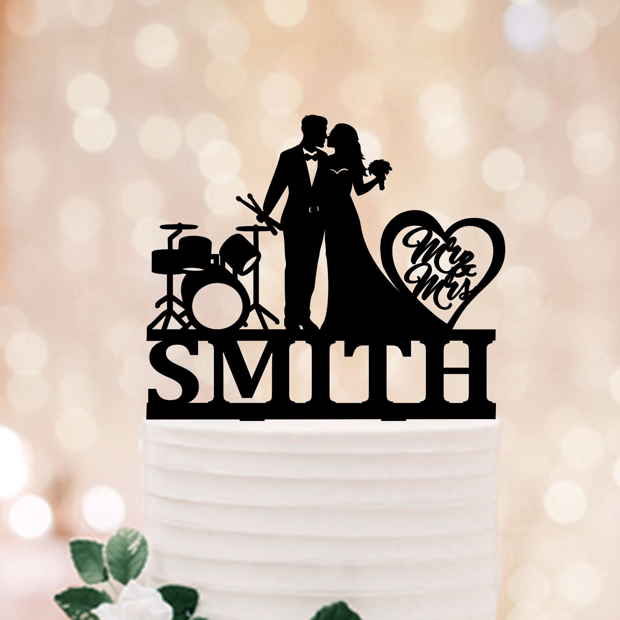 Drums Wedding Cake Topper No More Rockin Topper Drum | Etsy