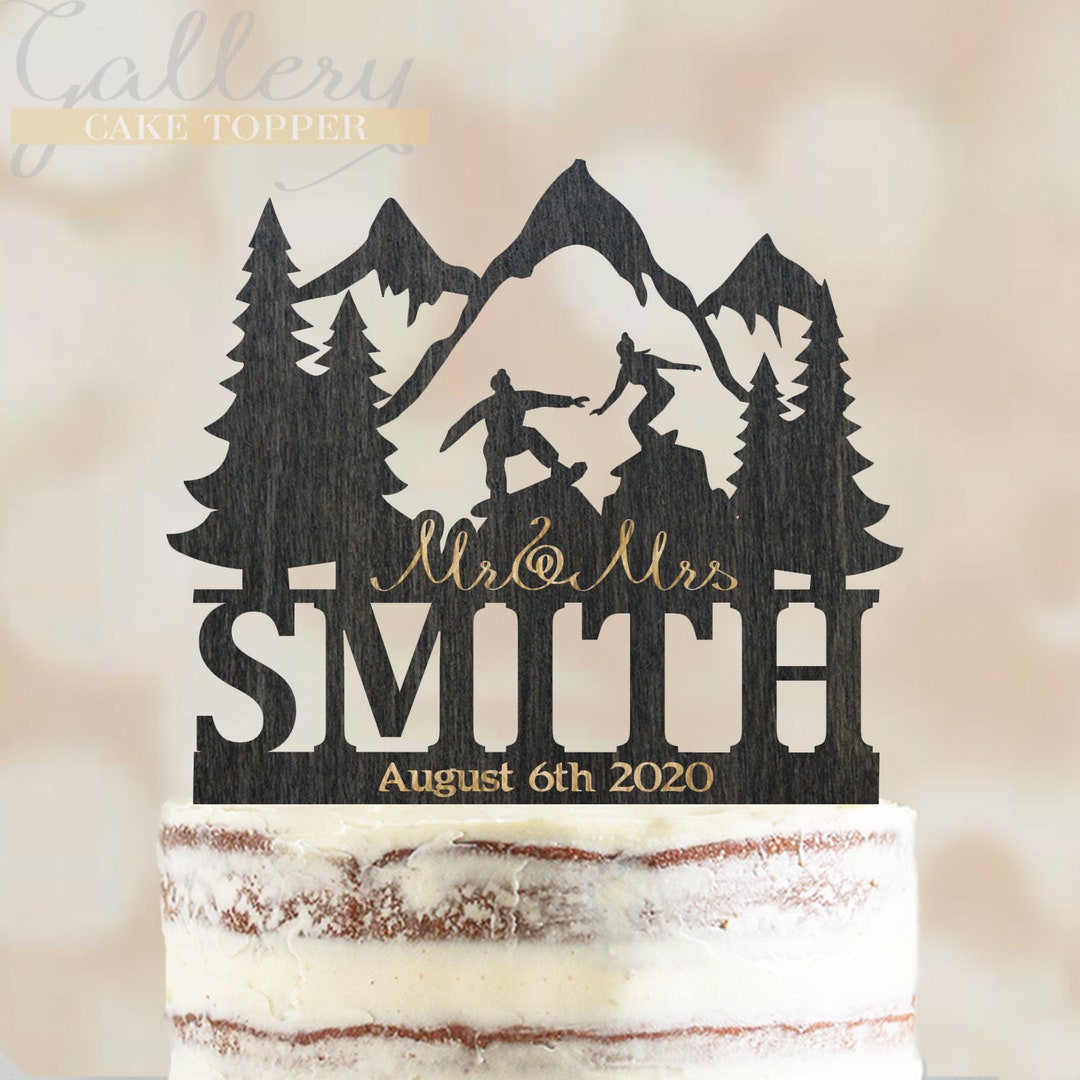 Snowboard Wedding Cake Topper,snowboarding Topper,unique Cake Topper ...