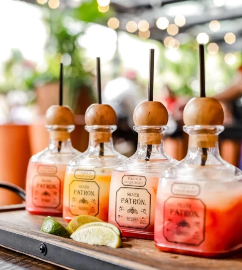 Replica Patron Plastic Reusable Cup With Straw 12oz. Can Be Add a ...