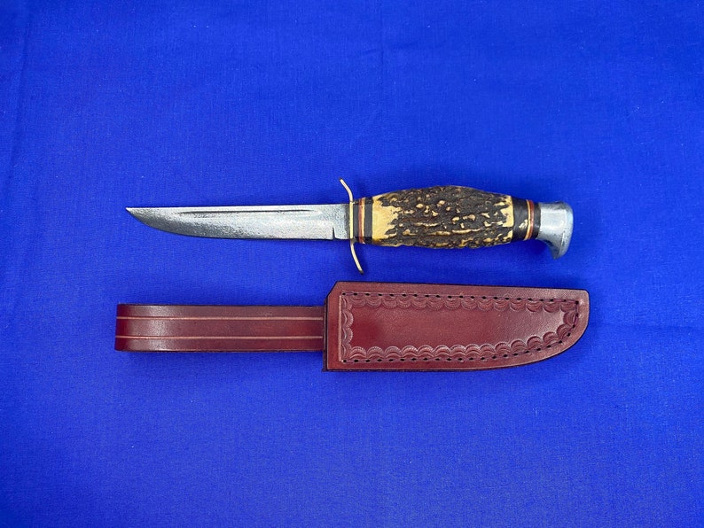 Vintage German Fixed Blade Knife With Handmade Leather Sheath - Etsy