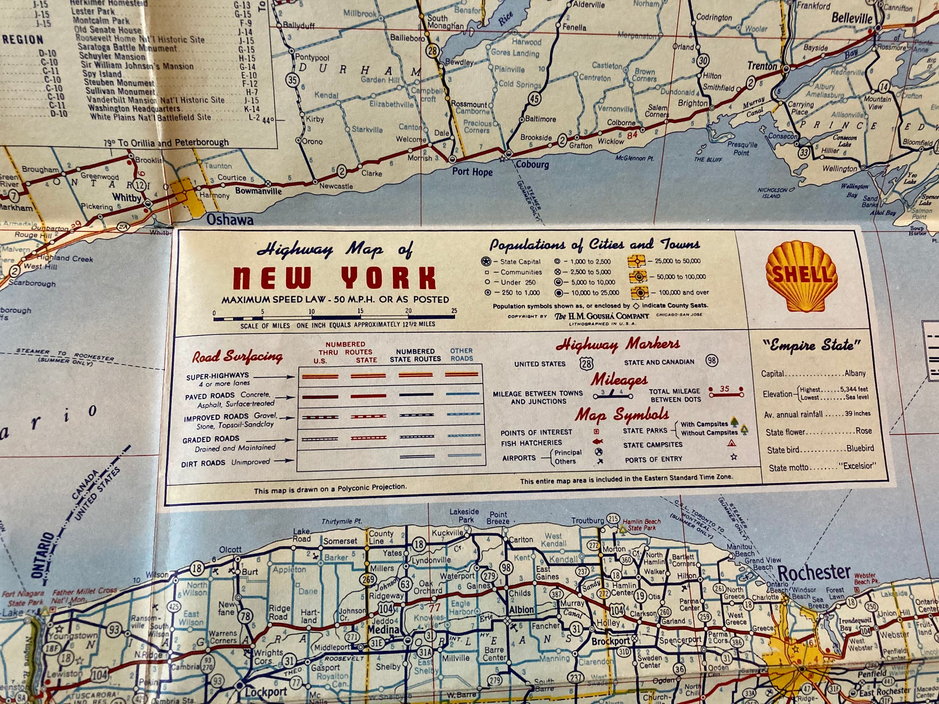 Sightseeing Map New York City 1950