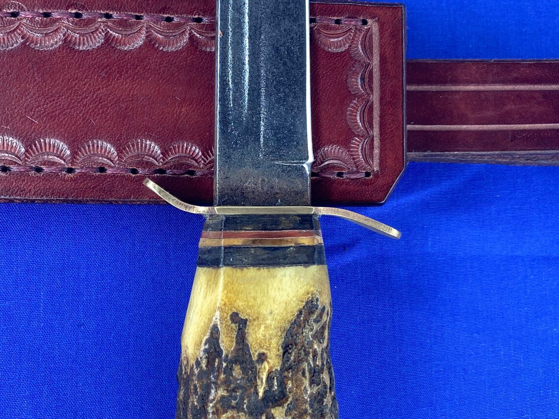 Vintage German Fixed Blade Knife With Handmade Leather Sheath - Etsy