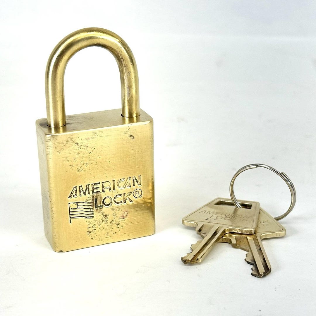 Vintage Brass American Lock US Padlock With 2 Keys - Etsy