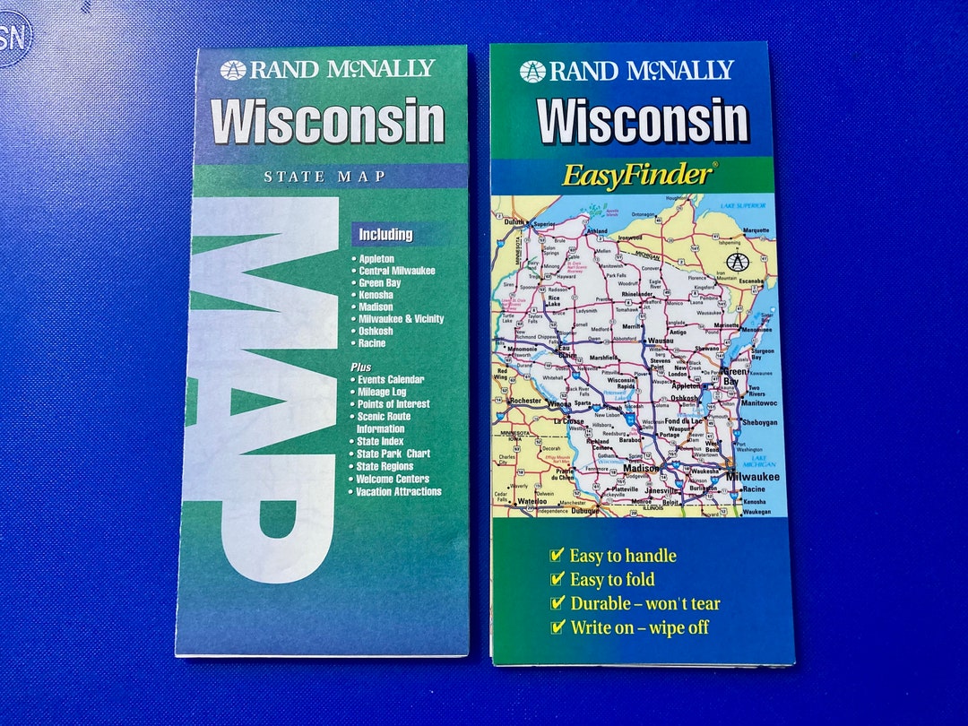2 Wisconsin Road Maps - Etsy