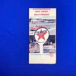 Vintage Texaco Chesapeake Bay Area Baltimore Map 1961 - Etsy