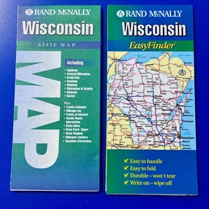 2 Wisconsin Road Maps - Etsy