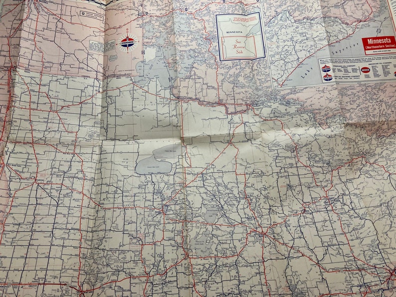 Vintage Minnesota Road Map 1957 - Etsy