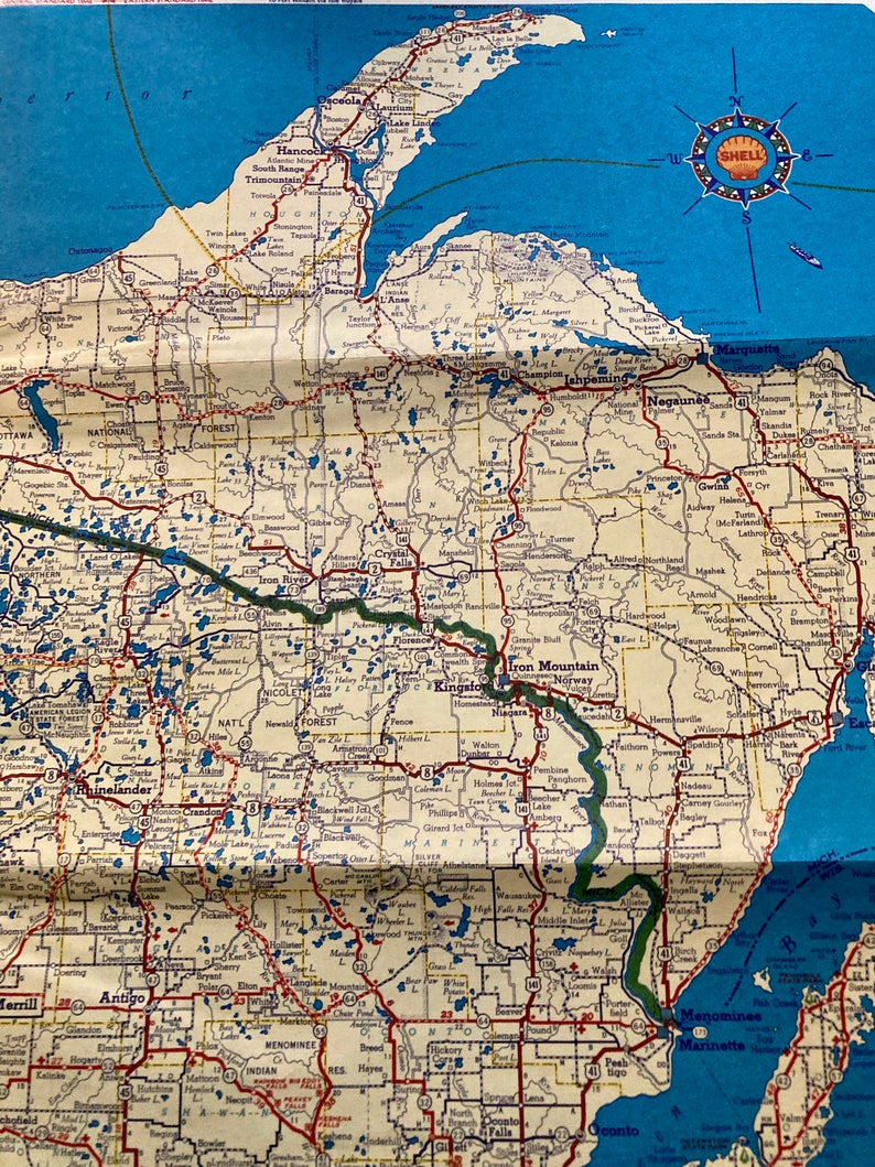 Vintage Wisconsin Road Map 1940 - Etsy