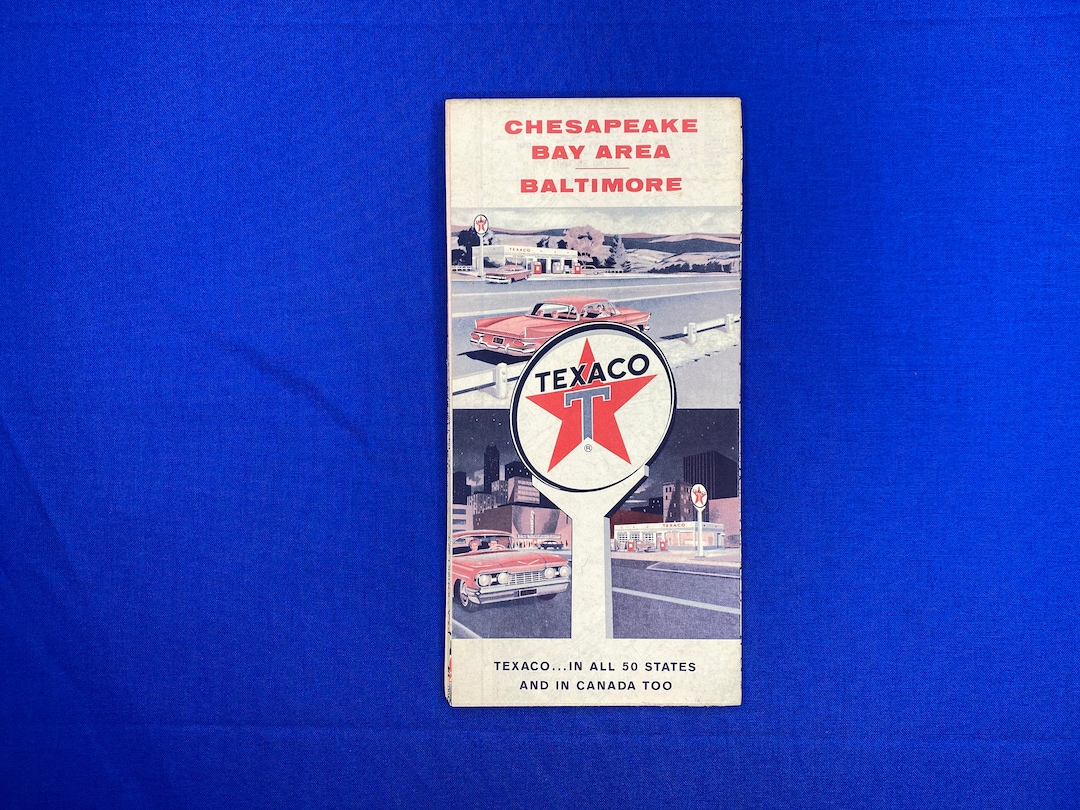 Vintage Texaco Chesapeake Bay Area Baltimore Map 1961 - Etsy