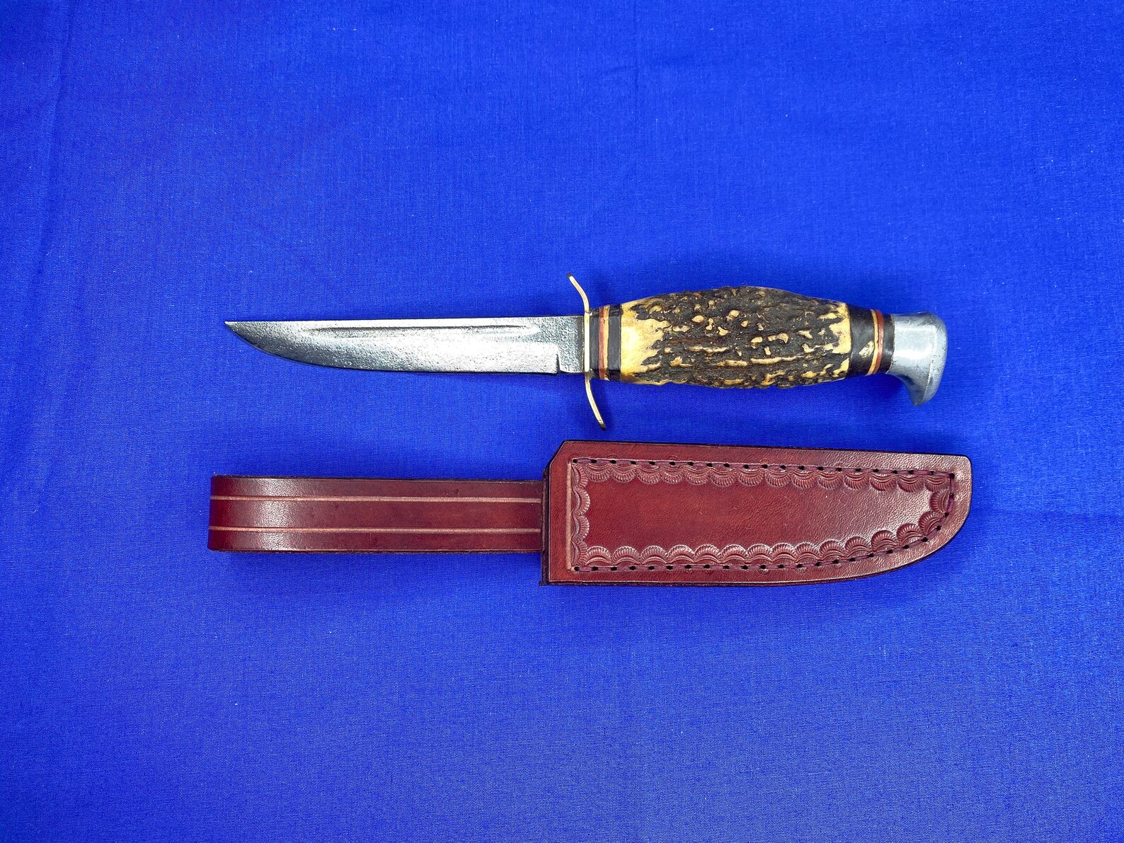 Vintage German Fixed Blade Knife With Handmade Leather Sheath - Etsy