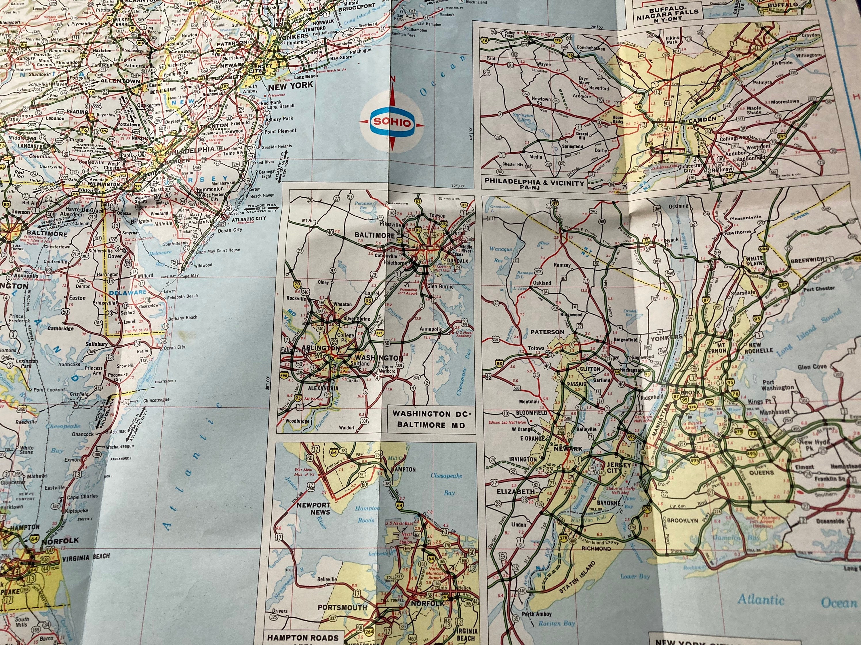 Vintage Eastern United States Road Map - Etsy