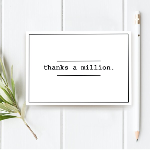 Thanks a Million - Etsy